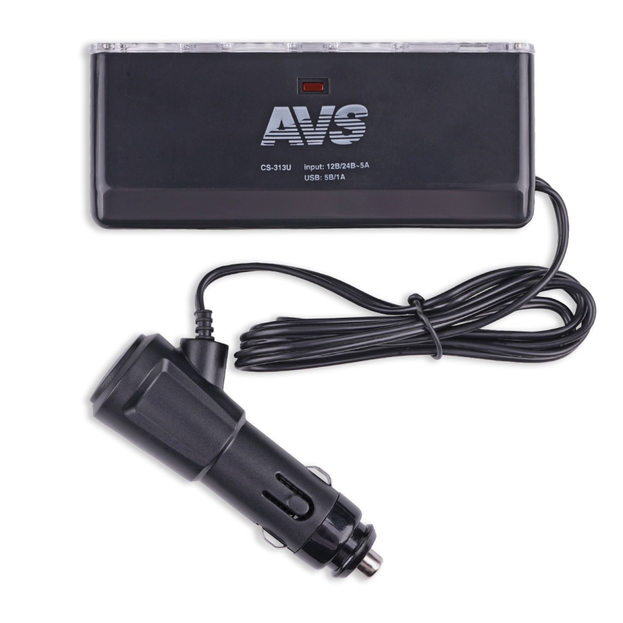 Купить Разветвитель прикуривателя AVS 12/24 (на 3 выхода+USB) CS313U :: Купить Разветвители ...